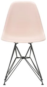 Eames Plastic Chair DSR černě lakovaná světle růžová černé na tvrdou podlahu Vitra