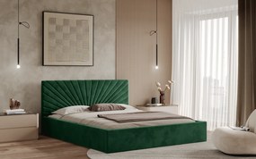 Postel BACOLI 140x200 zelená s úložným prostorem