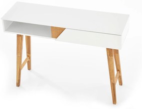 Moderní skandinávský psací stůl Bílý Dřevěné nohy MERE