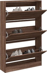 vidaXL Botník 80 x 21 x 125,5 cm kompozitní dřevo [839926] Barva: hnědý dub
