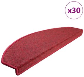 Schodové rohože 30 ks 65 x 24 x 4 cm červené půlkulaté velké 3365754