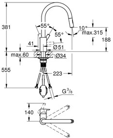 GROHE 31486001 - Dřezová baterie FEEL lesklý chrom