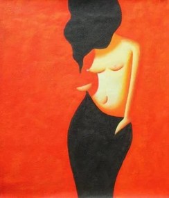 Žena v černém - 50 x 60 cm