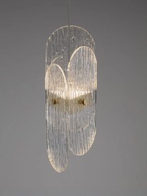 Kovové LED stmívatelné závěsné svítidlo v mosazné barvě se skleněným stínidlem ø 14 cm Lucien – Nova Luce