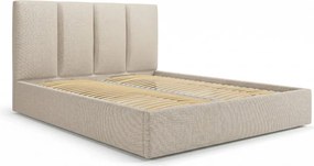 Béžová čalouněná dvoulůžková postel s úložným prostorem s roštem 180x200 cm Juniper – Mazzini Beds