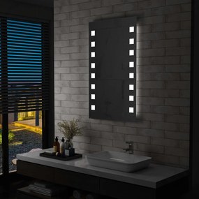 144701 vidaXL Koupelnové nástěnné zrcadlo s LED osvětlením 60 x 100 cm