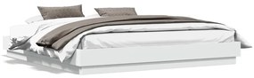 Rám postele s LED osvětlením bílý 200 x 200 cm
