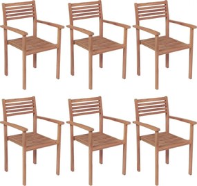 vidaXL Stohovatelné zahradní židle 6 ks masivní teak [3072571]