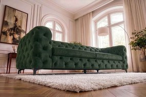 Designová sedačka Rococo 235 cm tmavě zelený samet