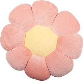 Růžový dekorativní polštář ve tvaru květu - Ø 40*6 cm