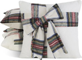 CHLUPATÝ VÁNOČNÍ DEKORAČNÍ POVLAK NA POLŠTÁŘ SCARF 45X45 CM VZOROVANÝ