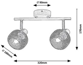 Rabalux 3128 - Bodové svítidlo GRENDEL 2xE14/40W/230V