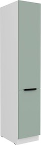 ARIA sb | vysoká skříňka 40 DK-210 2F potravinová s policemi | 40 cm | ANTI FINGERPRINT povrch | bílá/aquamarine