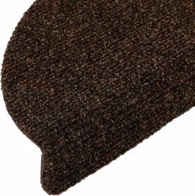 Schodové rohože samolepicí 5 ks 56 x 17 x 3 cm hnědé půlkulaté 149688