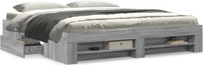 Rám postele bez matrace Grey Sonoma 180x200cm kompozitní dřevo 3295455
