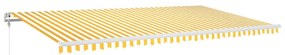 Automatická markýza LED a senzor větru 600 x 300 cm žlutobílá,  3068973