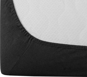 Sada krepového povlečení DENYX BLEND šedé, hotelová kapsa + prostěradlo Jersey 90 x 200 cm tmavě šedé, jednolůžko