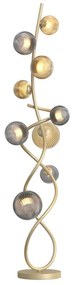 Wofi 3015-904 - LED Stojací lampa METZ 9xG9/3,5W/230V zlatá/šedá 3015-904