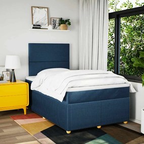 Box spring postel s matrací modrá 120x200 cm textil 3294322