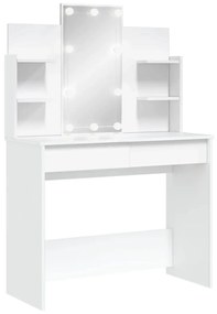 vidaXL Toaletní stolek s LED osvětlením bílý 96x40x142 cm