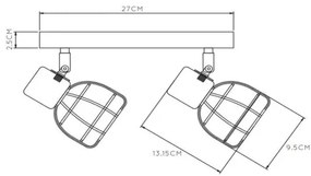 Lucide 00929/02/30 - Bodové svítidlo FILOX 2xE14/40W/230V