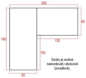Výškově nastavitelný stůl OfficeTech Angle, 180 x 200 cm, černá podnož, dub kraft