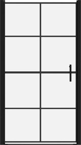 vidaXL Sprchové dveře tvrzené sklo 100 x 178 cm černé [148892]