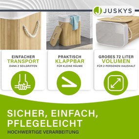 Juskys Bambusový koš na prádlo Curly Barva: přírodní, Velikost: 72 L