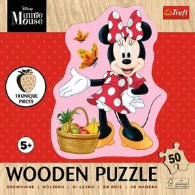Trefl - Puzzle - Dřevěné obrysové puzzle Šťastná Minnie / 50 dílků / 2