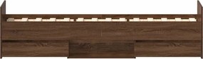 Rám postele s hlavovým a nožním čelem hnědý dub 90 x 200 cm 3203809