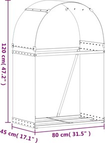 vidaXL Držák na polena 80 x 45 x 120 cm pozinkovaná ocel [364539] Barva: antracitová
