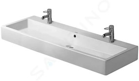 DURAVIT - Vero Nábytkové dvojumyvadlo 1200x470 mm, se 2 otvory pro baterie, s WonderGliss, alpská bílá (04541200261)