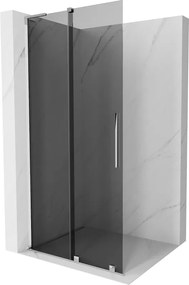 Mexen Velar L, posuvná sprchová zástěna Walk-in 90 x 200 cm, 8mm šedé sklo, chromová, 871-090-003-43-01