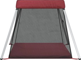 vidaXL Dětská ohrádka s matrací lněná tkanina [10305] Barva: Červená