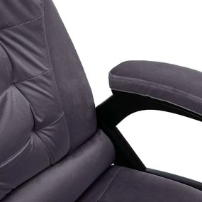 Masážní kancelářská židle tmavě šedá samet 20572