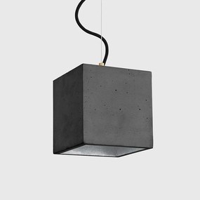 Svěšené betonové svítidlo B5  Svěšené betonové svítidlo B5 Dekor: Tmavý beton, Kabel: Grafitově šedý, Vnitřní plocha: Stříbrná