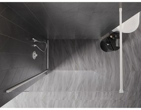 Mexen, Mexen Kioto-X sprchová stěna 90 x 200 cm, průhledná 10 mm, bílá - 800-090-101-20-00-X