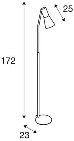 SLV 146010 Phelia, kónická stojací lampa 1xE27, černá, výška 172cm