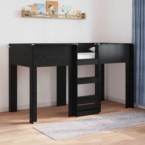 Patrová postel pro děti Černý dub 75 x 190 cm Kompozitní dřevo 3410468