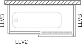 Roth LLV2/1400 vanová zástěna s posuvnými dveřmi 140 x 150 cm 572-1400000-00-02 brillant / transparent