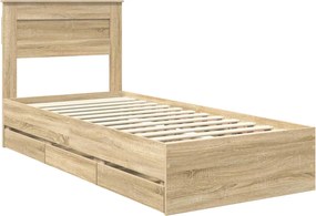 Rám postele s čelo Sonoma dub 100 x 200 cm Inženýrské dřevo 3409869