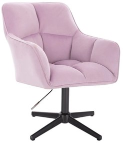 LuxuryForm DESIGN Otočné křeslo AMALFI VELUR na černém kříži - levandule