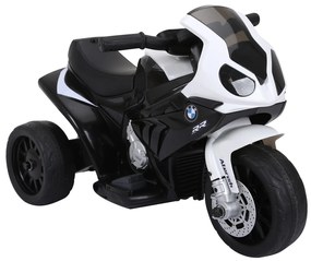 HOMCOM BMW S1000RR licenční dětská elektrická motorka dětské vozidlo s baterií, tříkolka, ocel, černá, 66x37x44 cm| Aosom