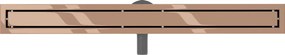 Mexen Flat 360°, lineární podlahový žlab M13 90 cm, růžové zlato, 1610090-40