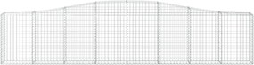 Klenuté gabionové koše 2 ks 400x30x80/100 cm pozinkované železo 3145813