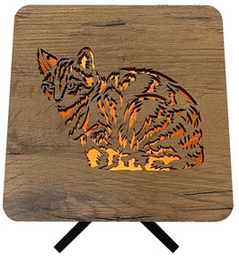 Li-Go "Kočka" lampa 19x19cm provedení povrchu: dub světlý
