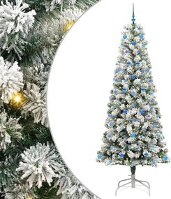 Umělý Skládací Vánoční Strom 300 LED Zelená a bílá 240 cm 3395620
