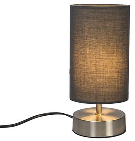 Moderní stolní lampa šedá s ocelí - Milo 2