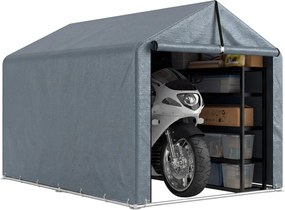 Outsunny 1,62 × 2,22 m voděodolný zahradní stan s rolovacími zipovými dveřmi, sedlová střecha, ocelový rám, UV-odolný — tmavě šedý | Aosom