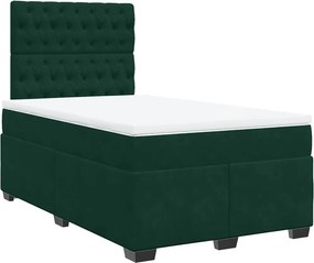 Box spring postel s matrací tmavě zelená 120x190 cm samet 3293167